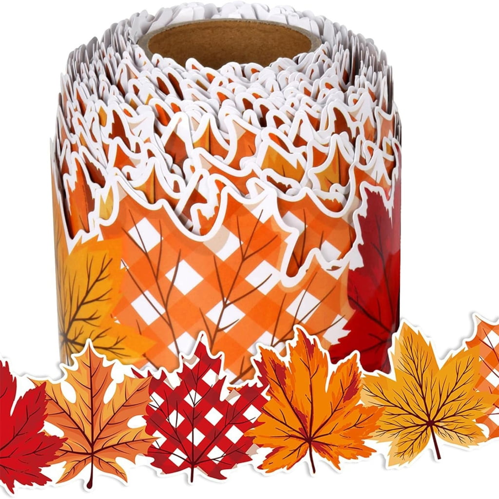 Thanksgiving Leaf Border Trim Wall Sticker 32.8ft Bulletin Board Border ...