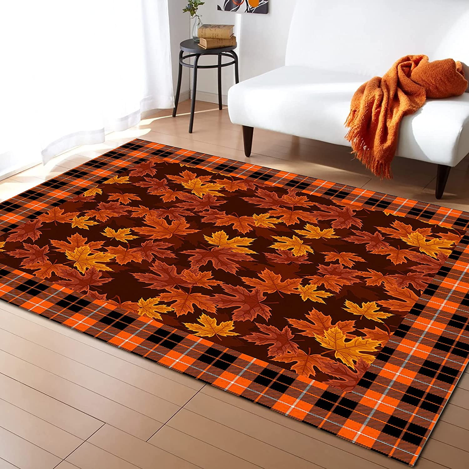 Thanksgiving Maple Autumn Leaf Area Rugs 3'x5' Living Room, Durable Non ...