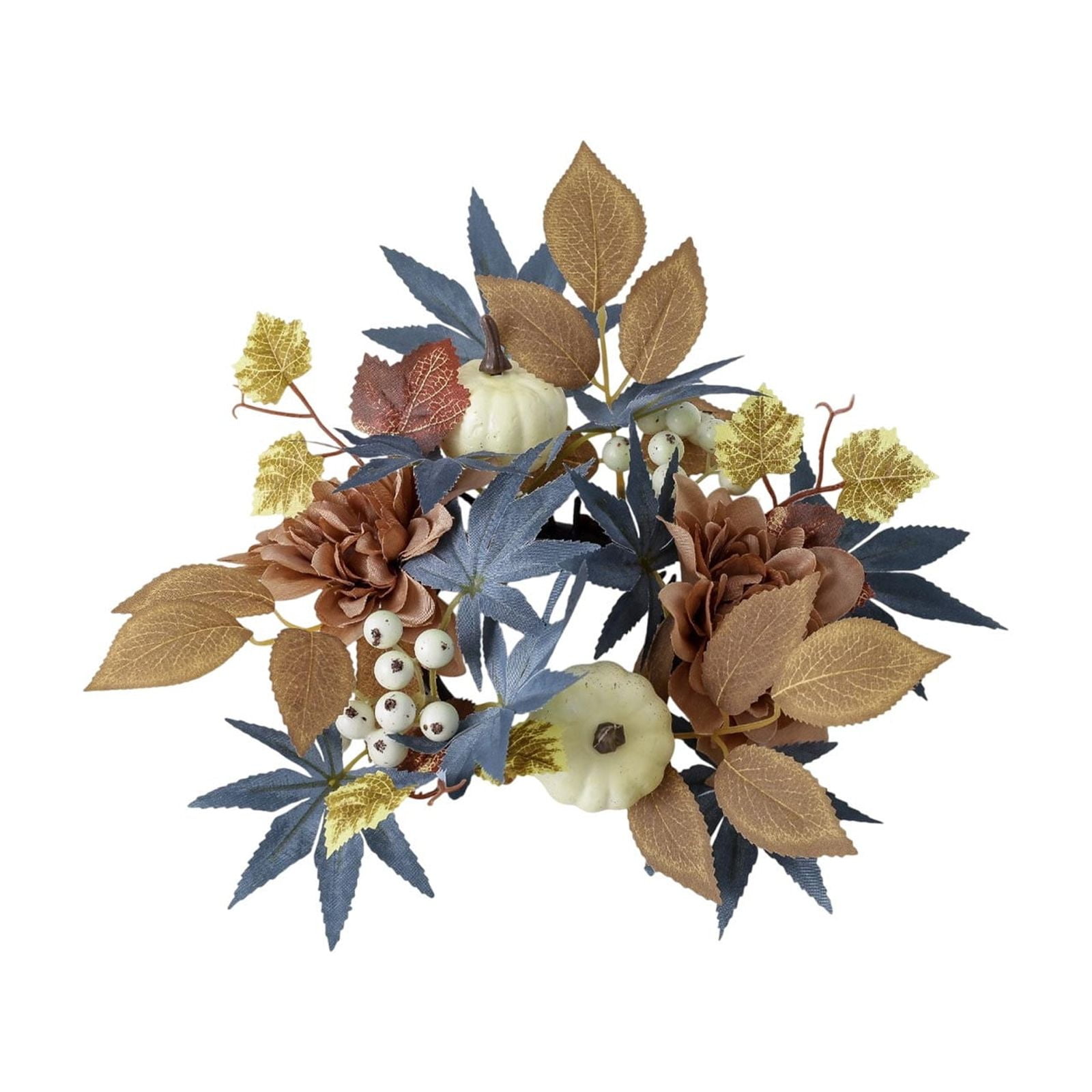 Thanksgiving Maple Leaf Candle Garland with Berries Candle Holder Rings ...