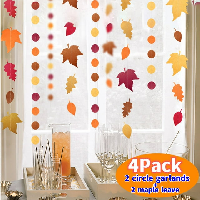 Thanksgiving Maple Leave Streamer Banner for Fall Garland Hanging Decor ...