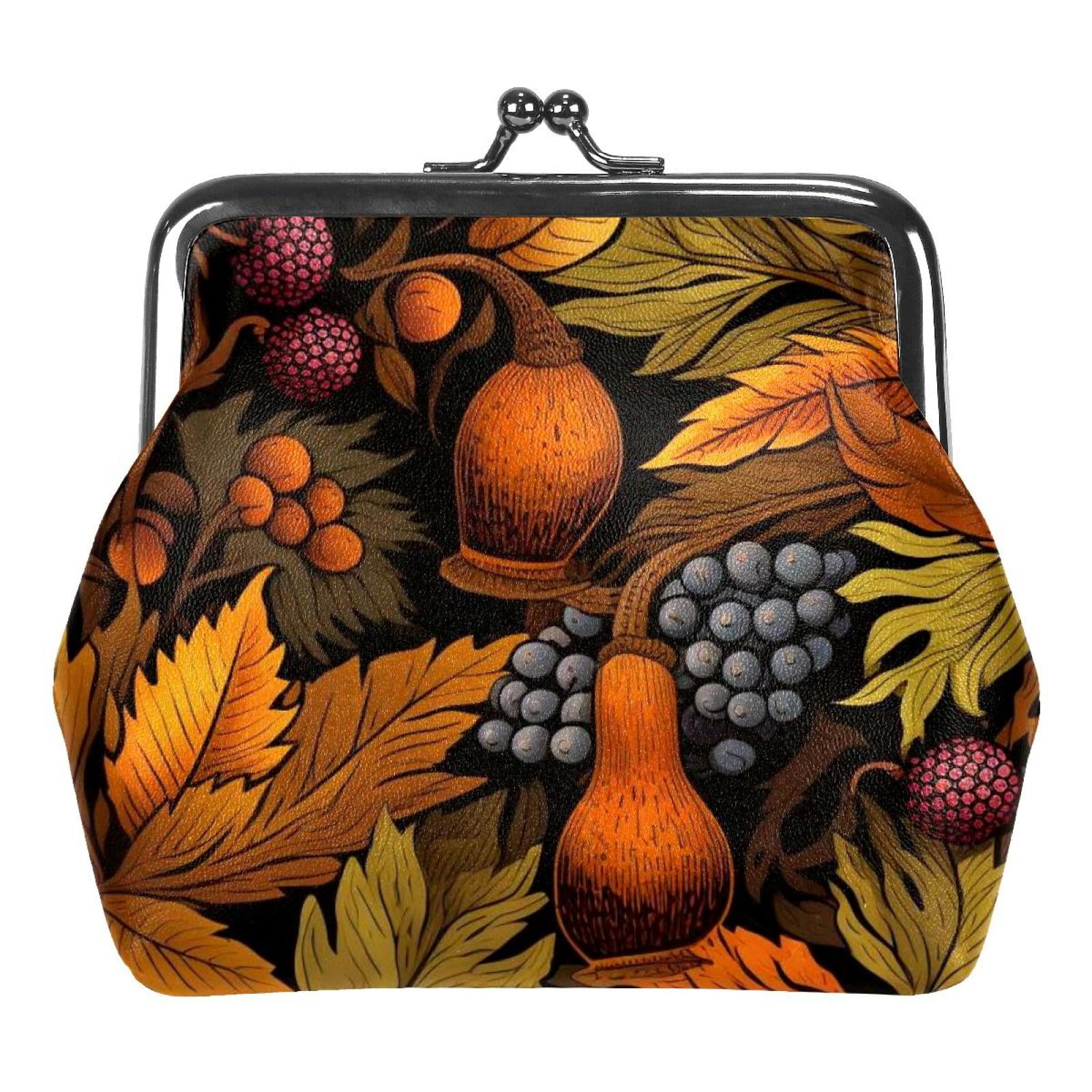 Thanksgiving Oak Elegant Microfiber Coin Purse with Zinc Alloy Jaws ...