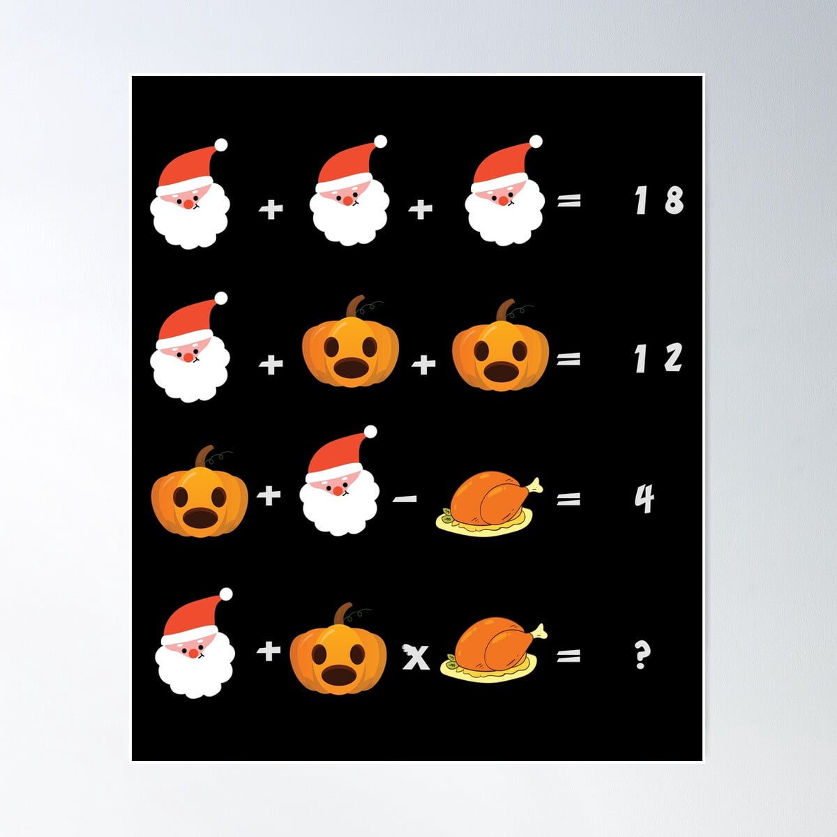 Thanksgiving Order Of Operations Quiz Math Teacher Turkey Poster Wall ...