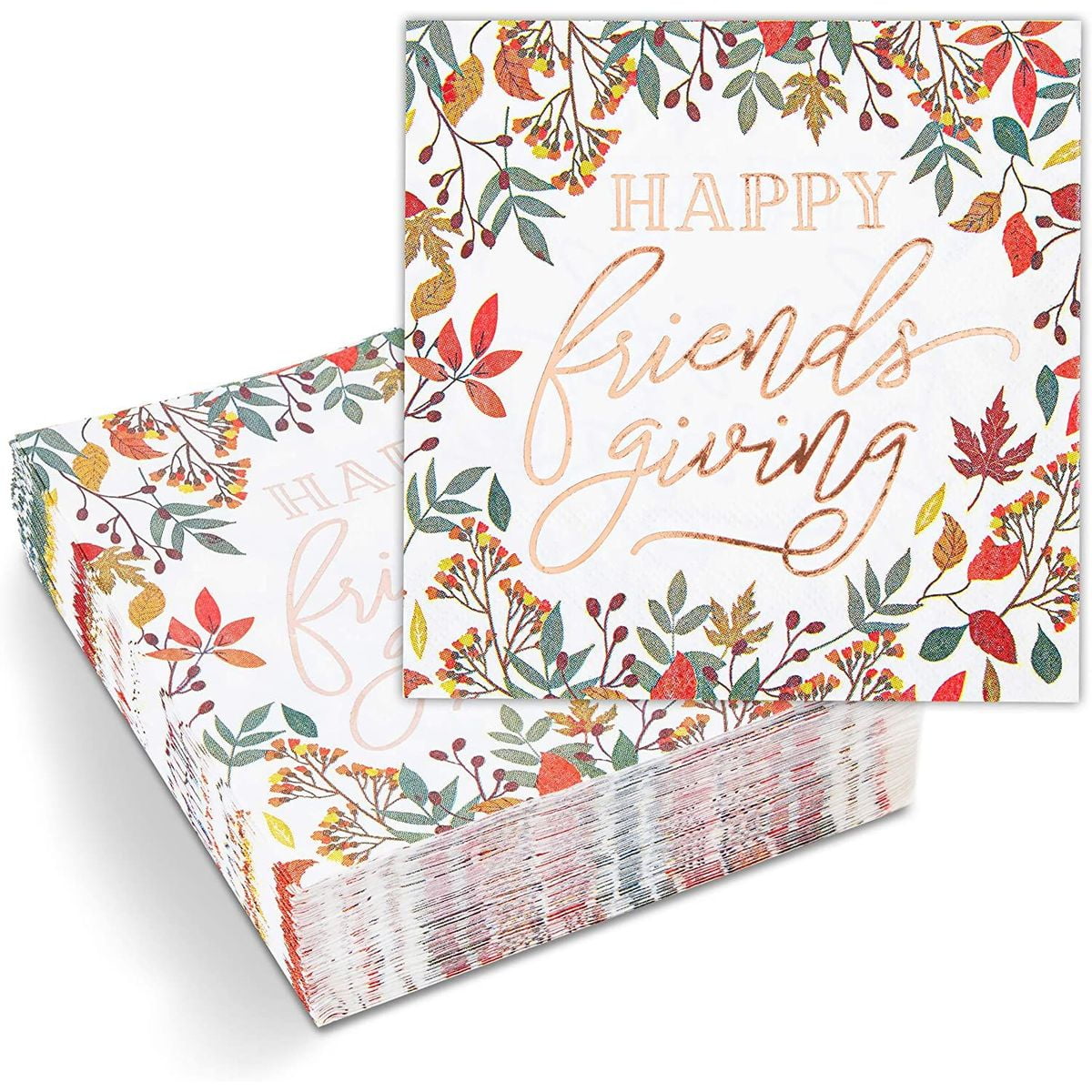 Thanksgiving Paper Napkins for Friendsgiving Party (5 x 5 In, 50 Pack ...