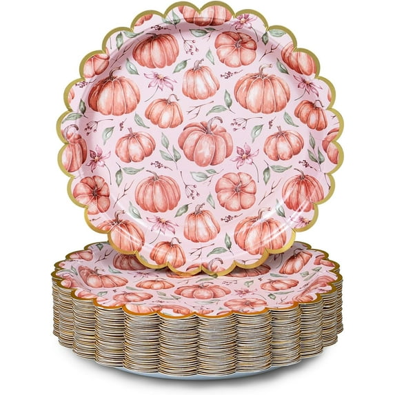 Thanksgiving Paper Plates, 50-Count Disposable Thanksgiving Dinner ...