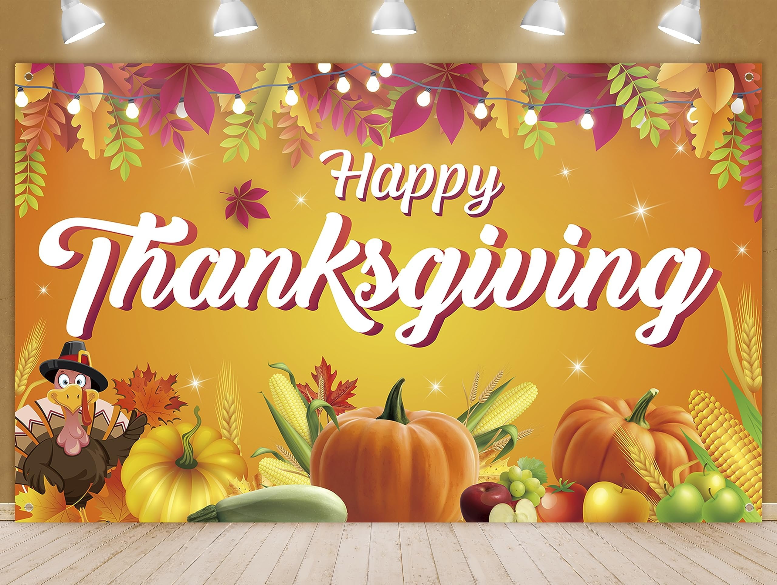 Thanksgiving Party Backdrop - Give Thanks Autumn Pumpkin Theme Studio ...
