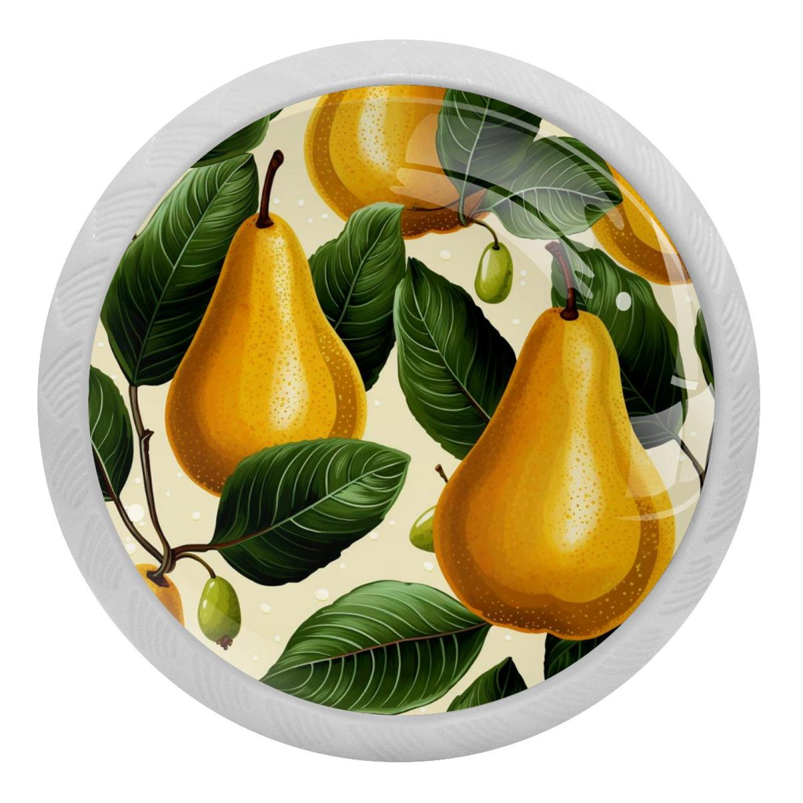Thanksgiving Pear Pattern 4PCS Cabinet Knobs Pulls Fluorescent Drawer ...