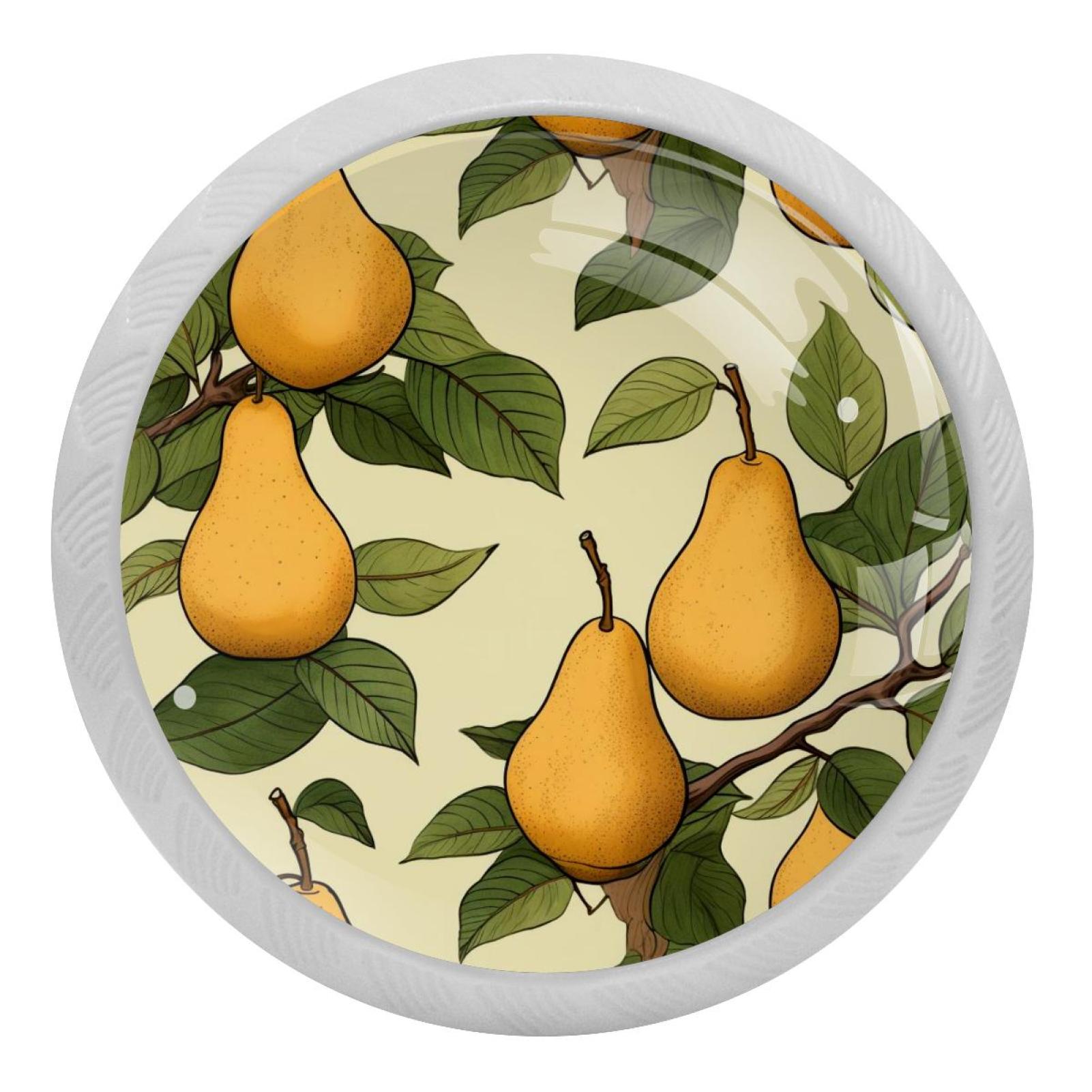 Thanksgiving Pear Pattern 4PCS Cabinet Knobs Pulls Fluorescent Drawer ...
