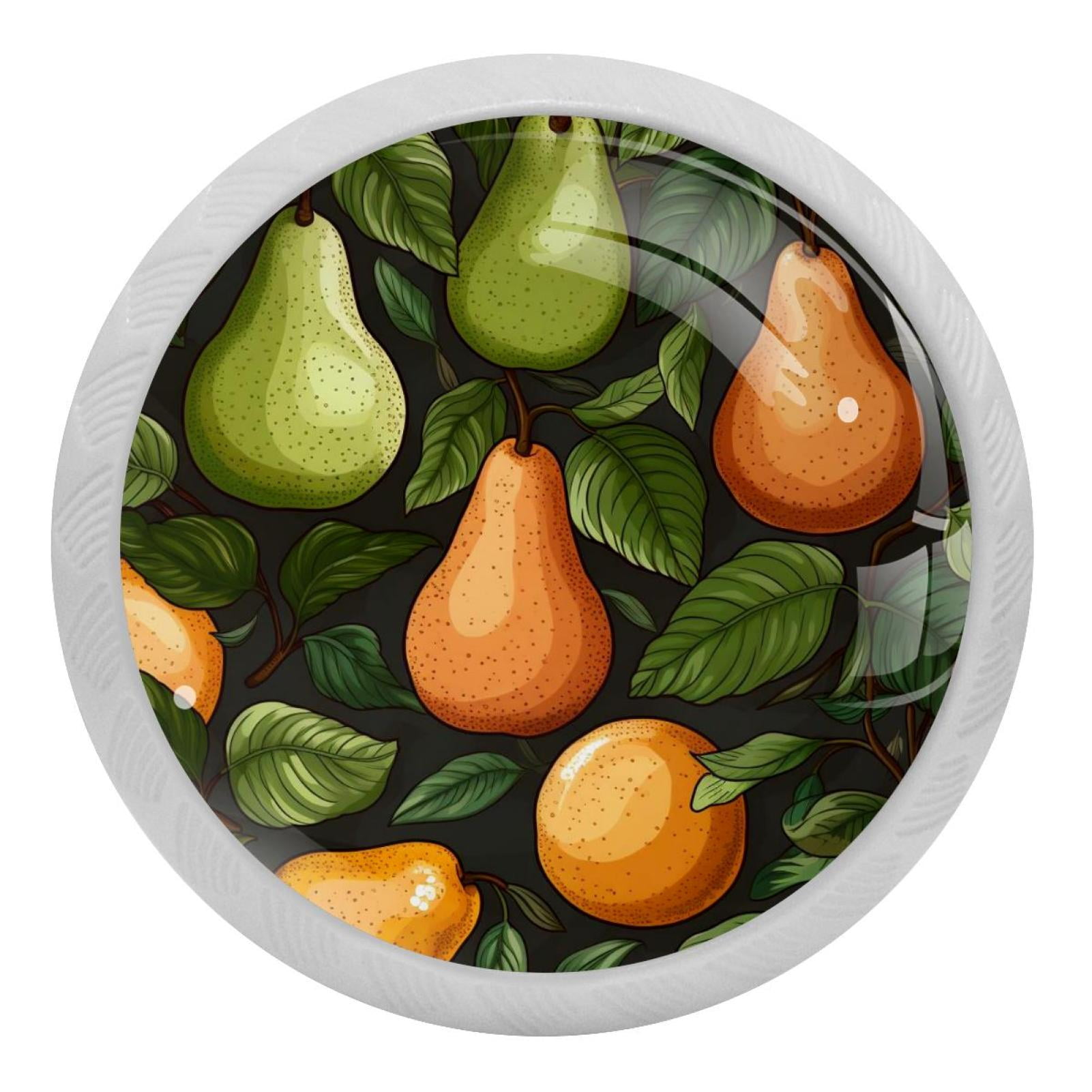 Thanksgiving Pear Pattern 4PCS Cabinet Knobs Pulls Fluorescent Drawer ...