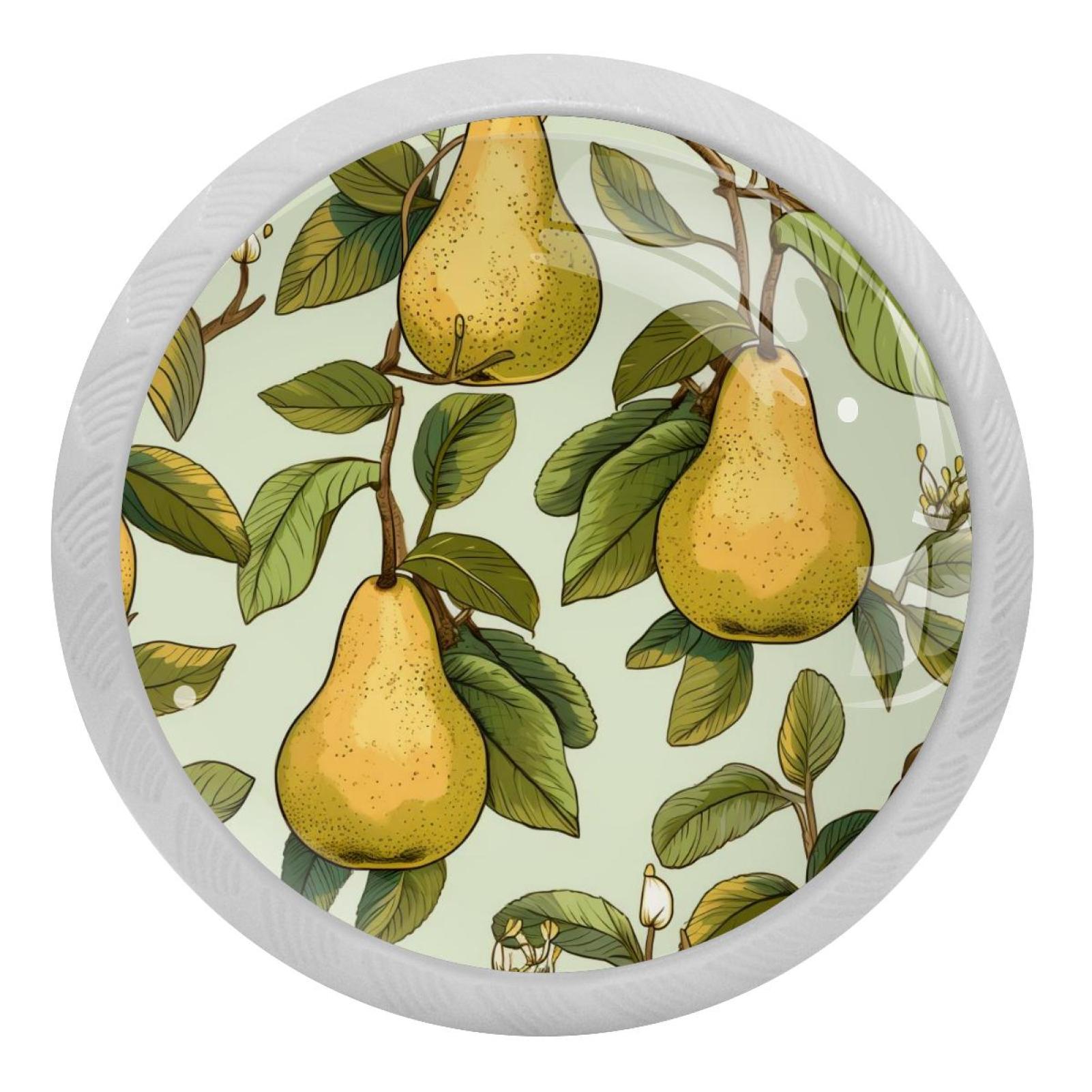 Thanksgiving Pear Pattern 4PCS Cabinet Knobs Pulls Fluorescent Drawer ...