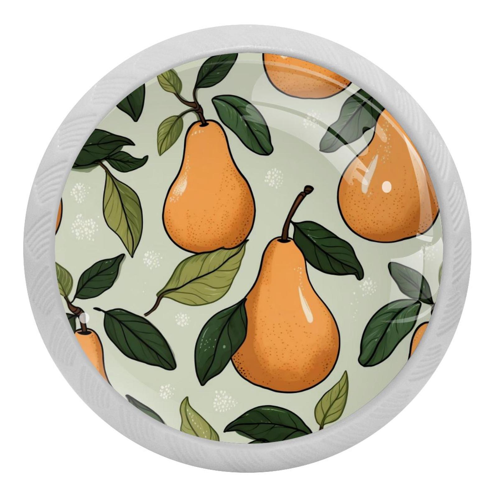 Thanksgiving Pear Pattern 4PCS Cabinet Knobs Pulls Fluorescent Drawer ...