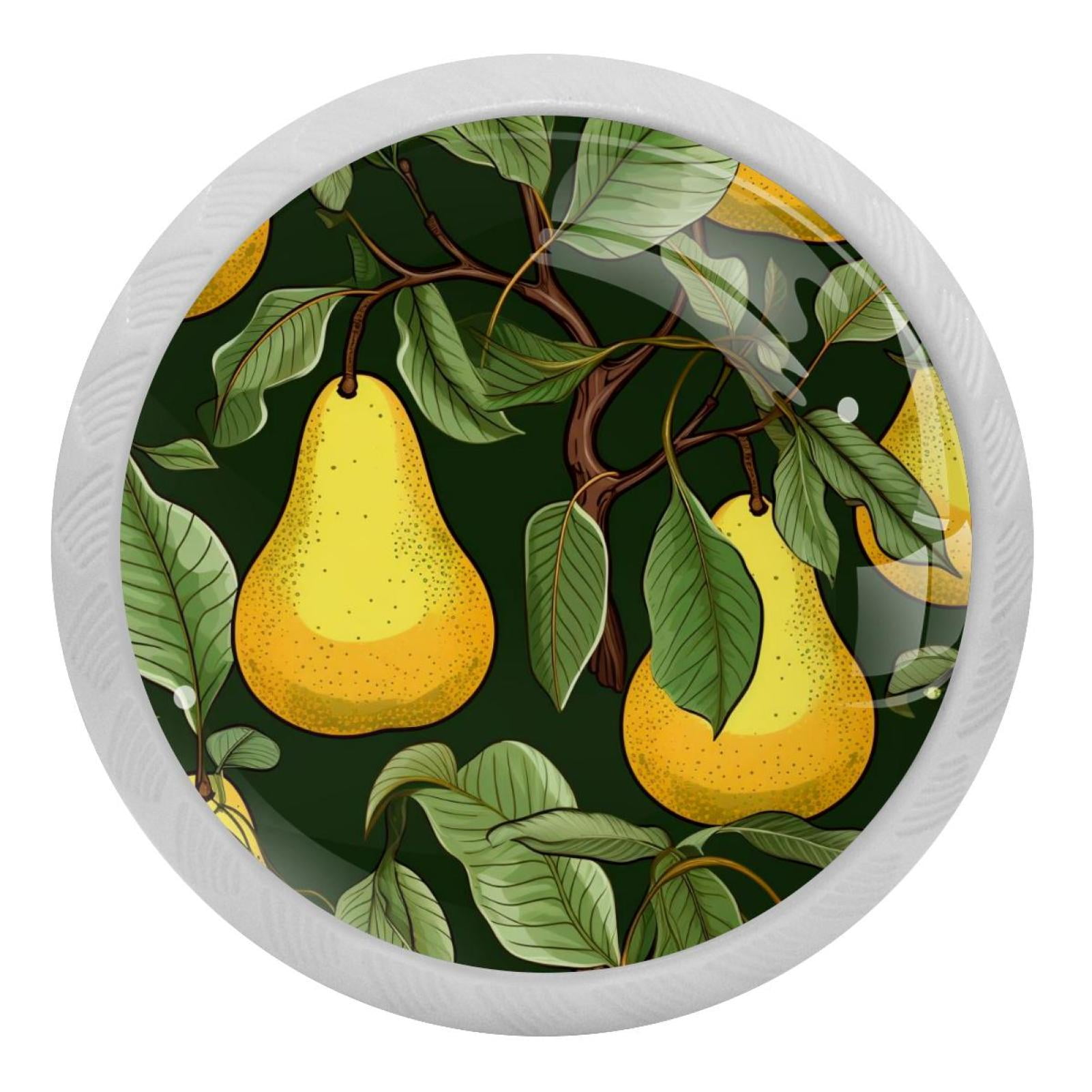 Thanksgiving Pear Pattern 4PCS Cabinet Knobs Pulls Fluorescent Drawer ...