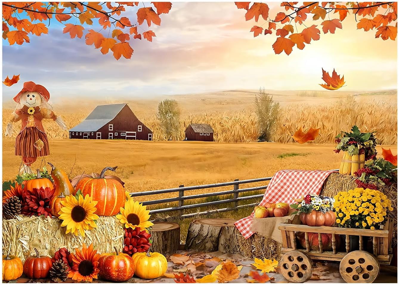Thanksgiving Photography Backdrop Thanksgiving Fall Pumpkin Decoration ...