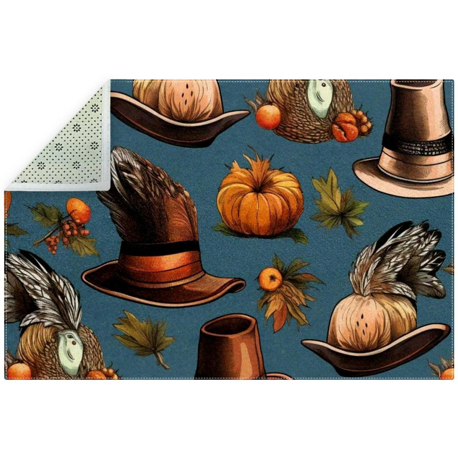 Thanksgiving Polyester Office Mat - Right-Angle Floor Mat for Office ...