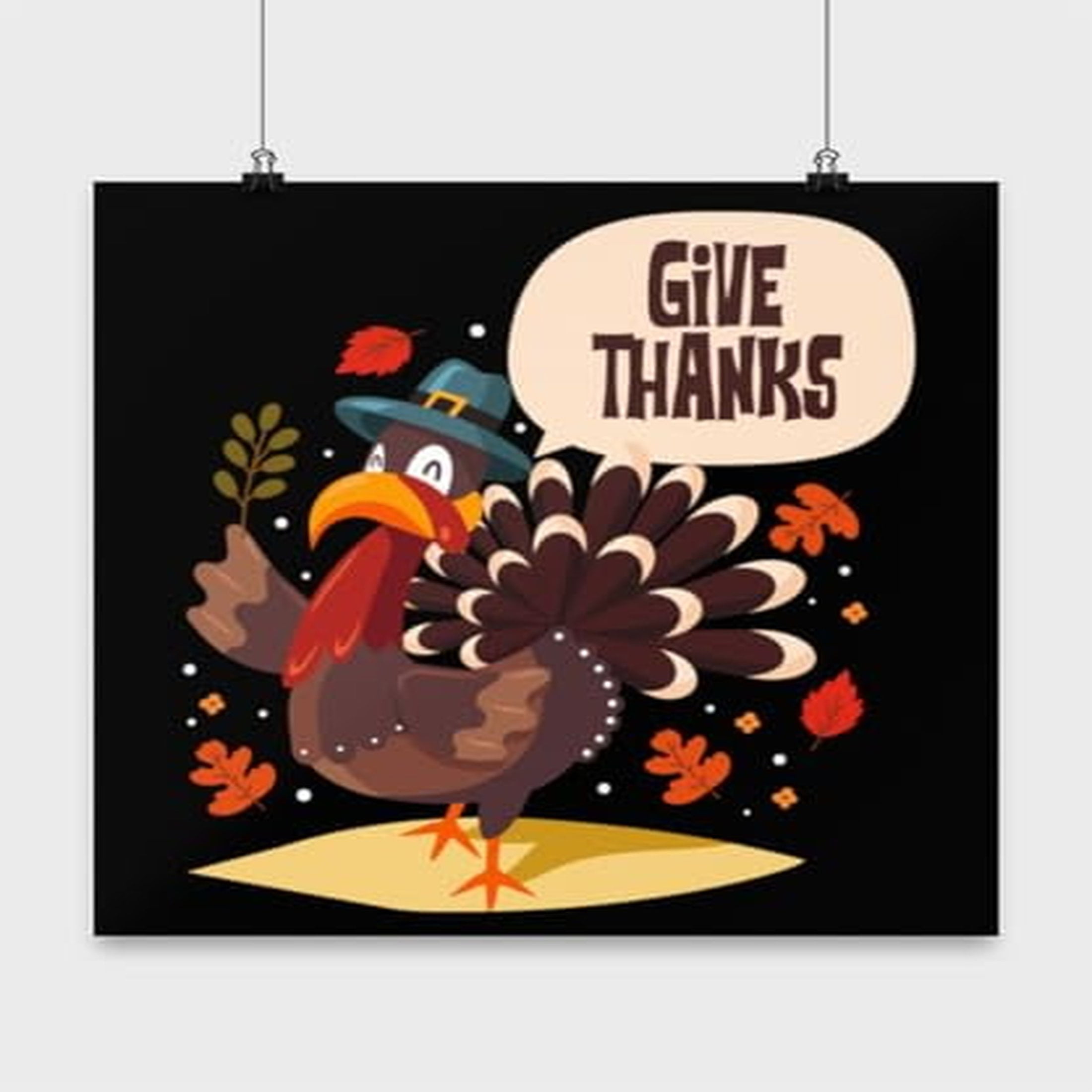 Inspirational Thanksgiving Turkey Poster - 13x13in Wall Art & Gifts for ...