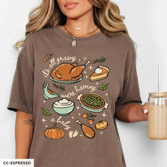 Thanksgiving Pregnancy Announcement Shirt, It's All Gravy We're Having ...