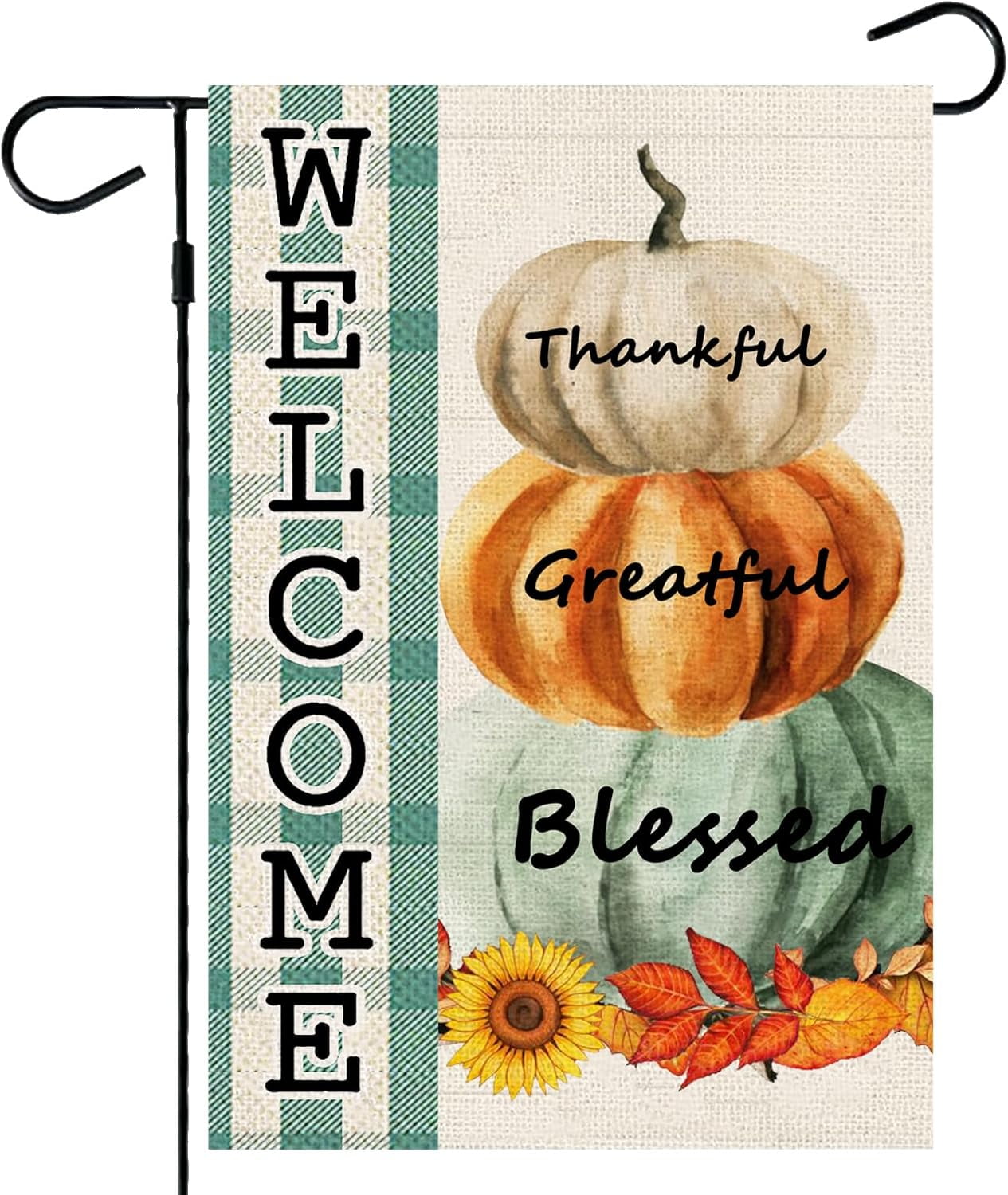 Thanksgiving Pumpkin Garden Flag, Welcome Fall Garden Flags Double ...