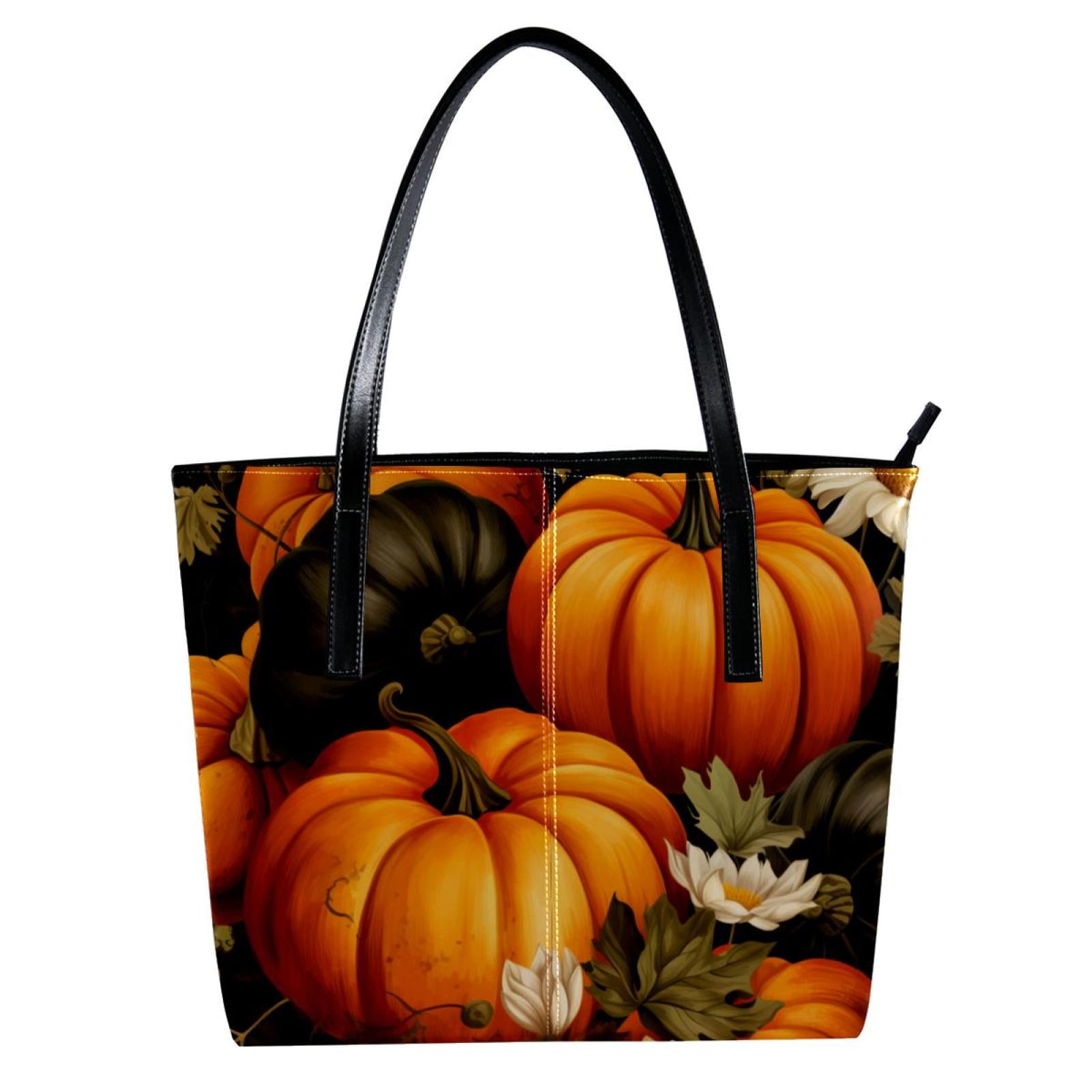 Thanksgiving Pumpkin Leather Stitching Handbag High Quality Fashion ...