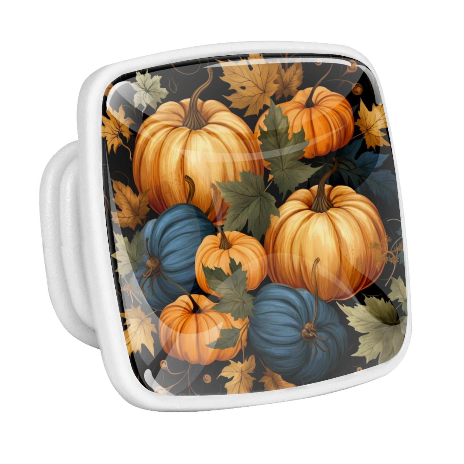 Thanksgiving Pumpkin Leaves Fluorescent Drawer Pulls with Screws Square ...