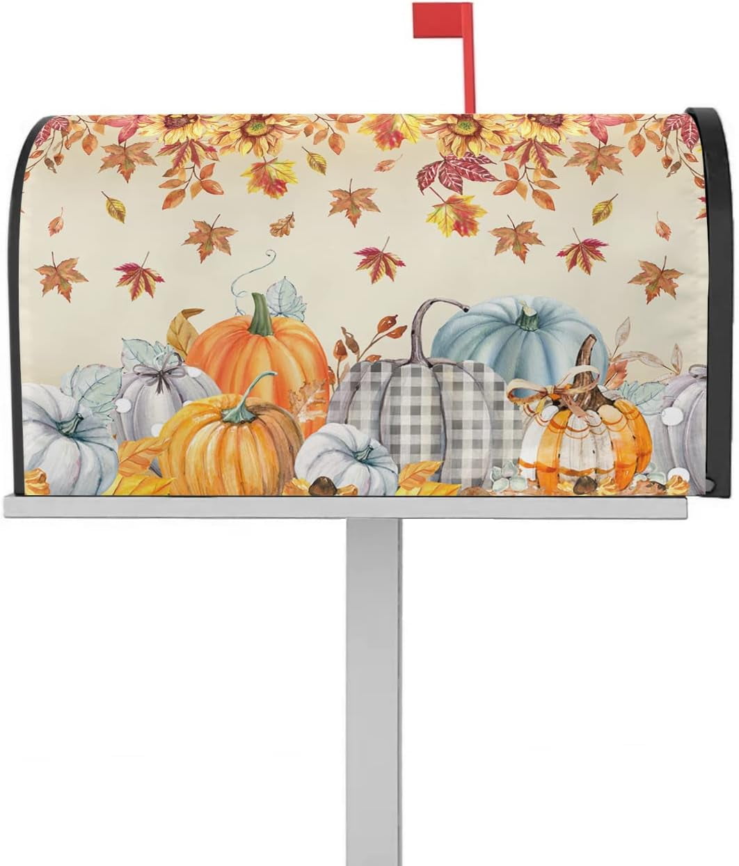 Thanksgiving Pumpkin Mailbox Cover Fall Magnetic Mailbox Wraps Decor ...