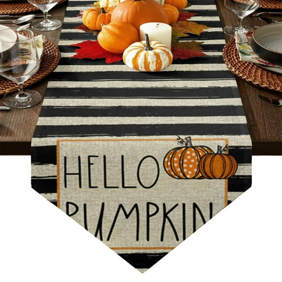 Thanksgiving Pumpkin Table Flag Black and White Pumpkin Pink pumpkin ...