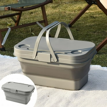 Portable Folding Picnic Table with Shelf, Drink Holders and Storage ...