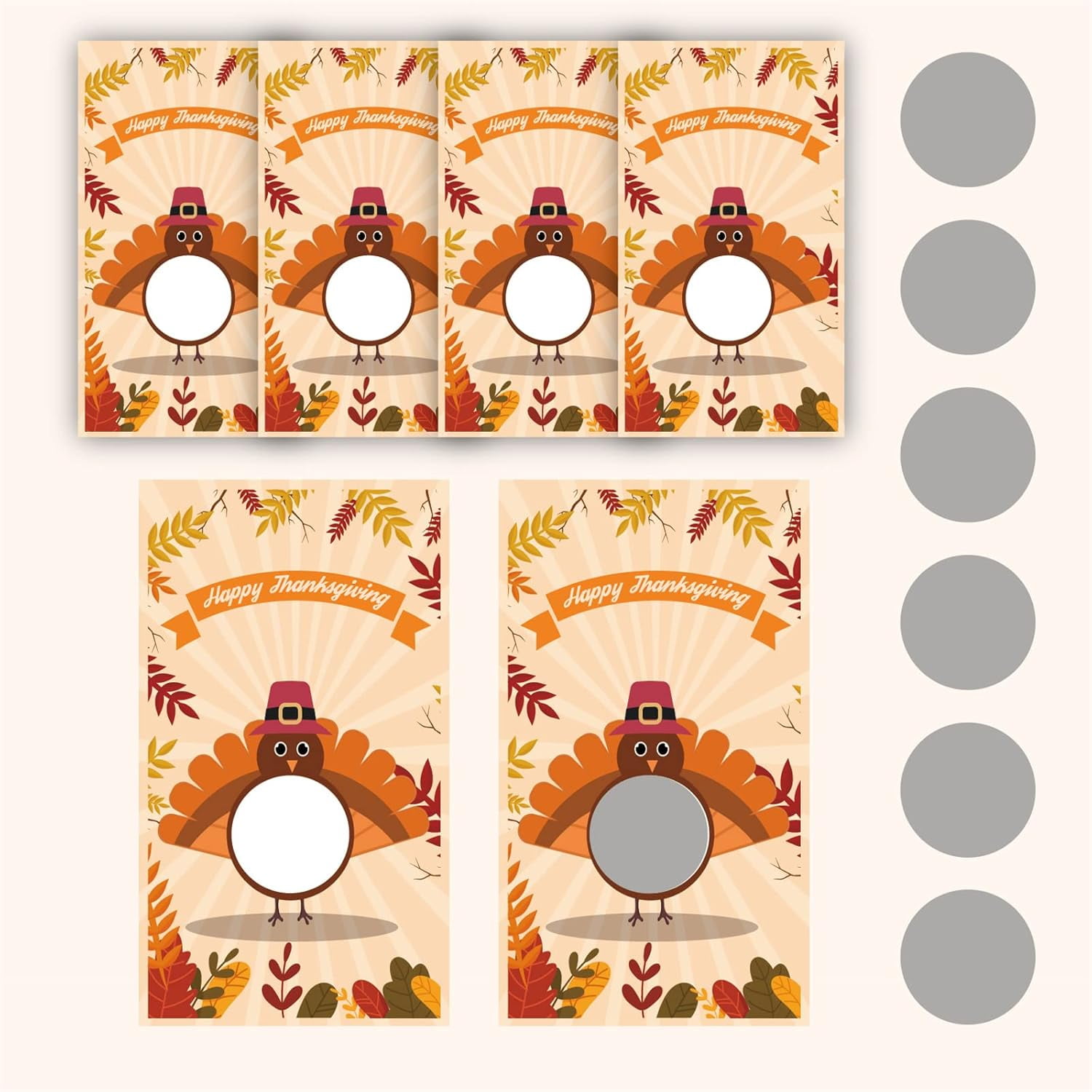 Thanksgiving Scratch Off Cards 120pcs Blank Gift Certificate Scratch ...