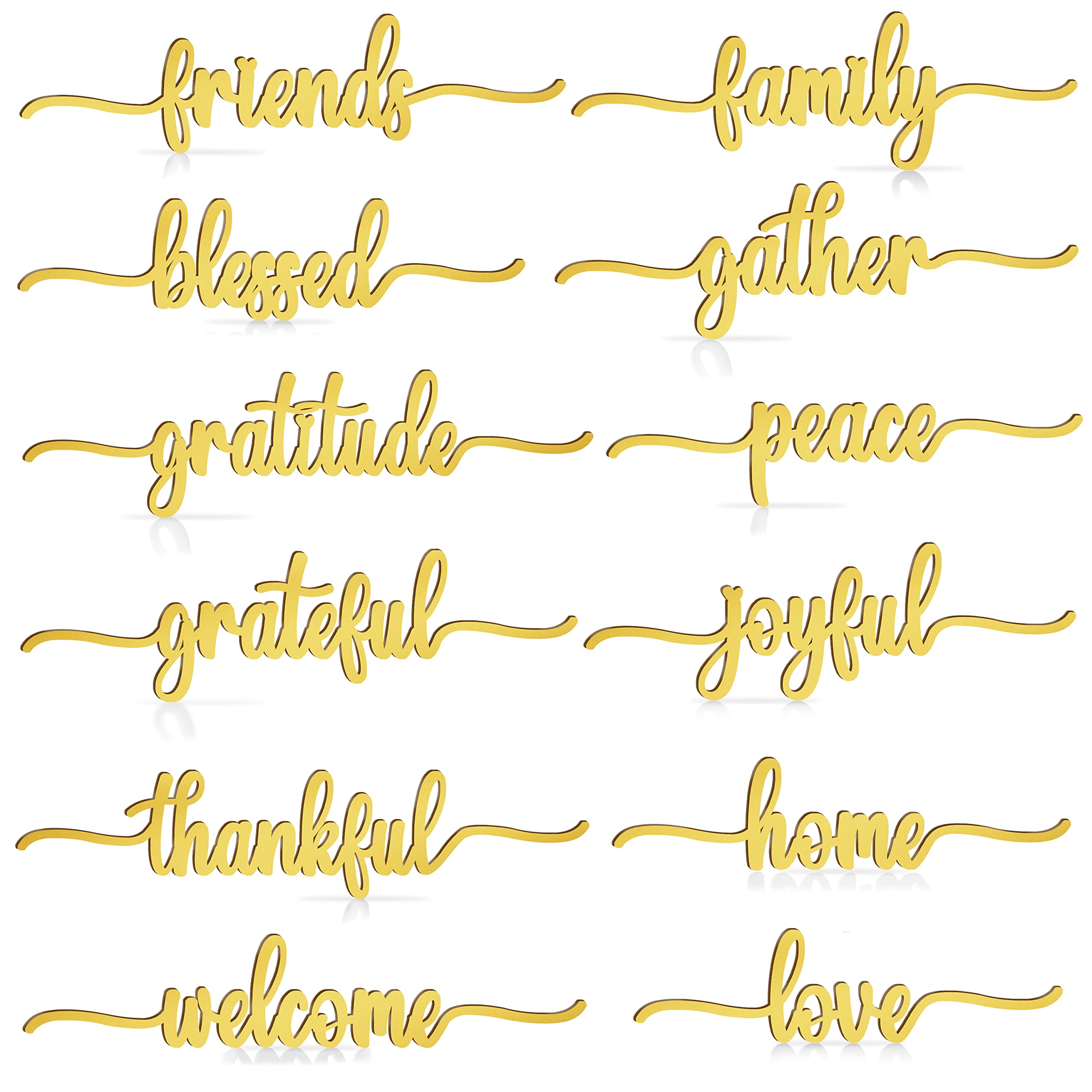 Thanksgiving Script Wood Word Cutout Plate Decoration Signs Thankful ...