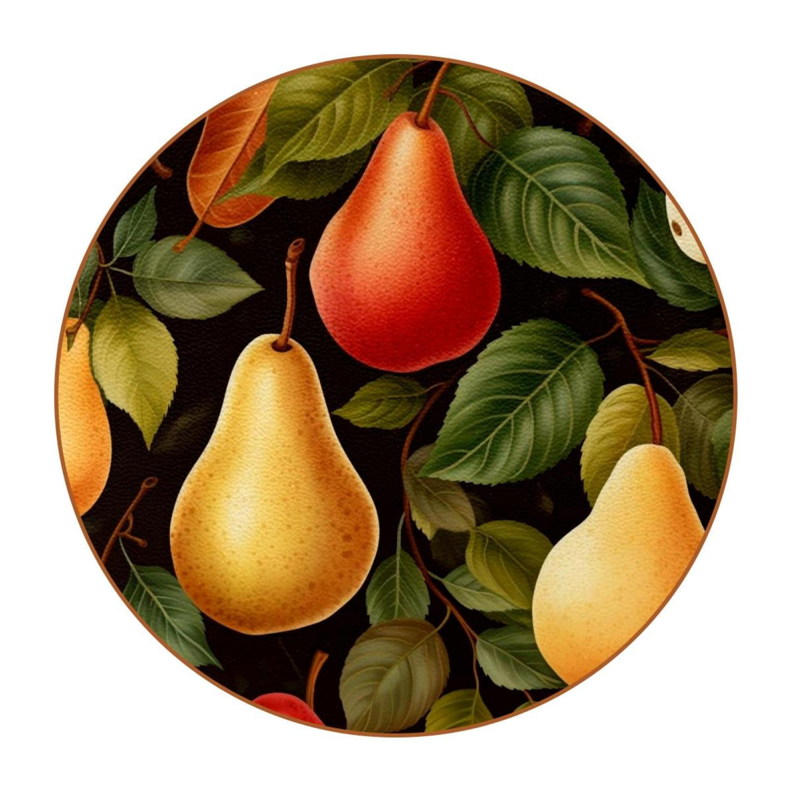 Thanksgiving Set of 6 Round Coasters, Microfiber Leather Drink Coasters ...