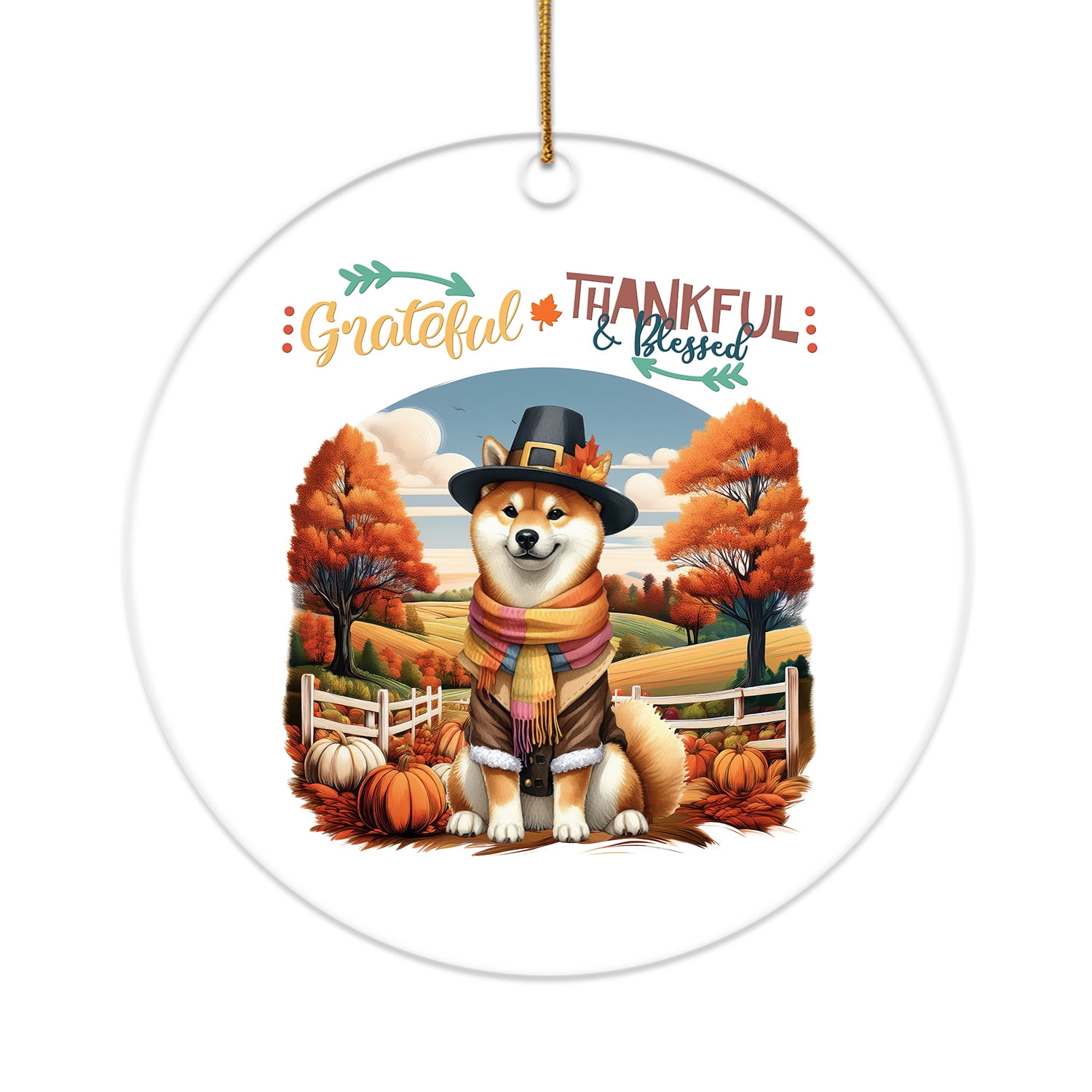 Thanksgiving Shiba Inu Pilgrim Grateful, Thankful, Blessed Fall Welcome ...