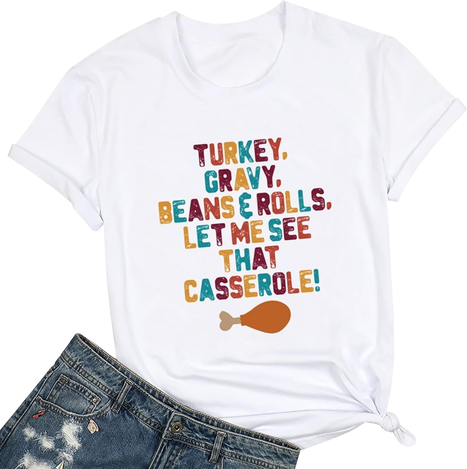 Thanksgiving Shirt for Women Turkey T-Shirt Grateful Thankful Short ...