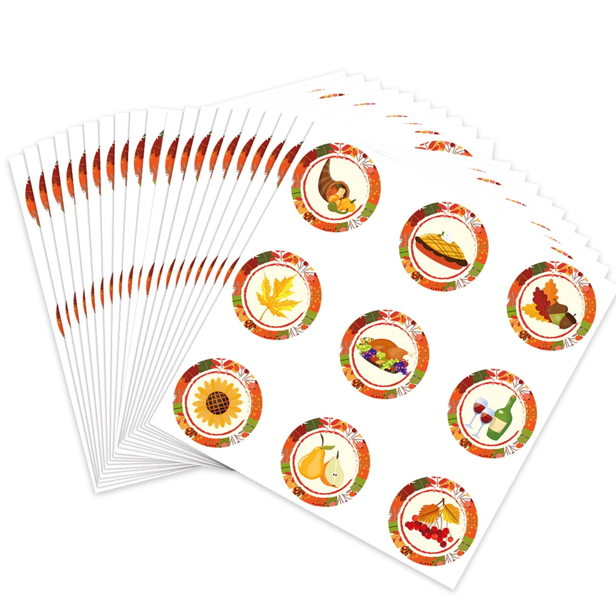 Thanksgiving Stickers 1.5 Inch Autumn Floral Thank You Labels for Party ...