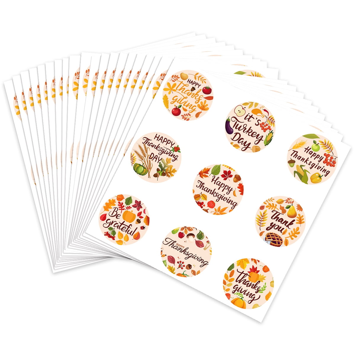 Thanksgiving Stickers 1.5 Inch Autumn Floral Thank You Labels for Party ...
