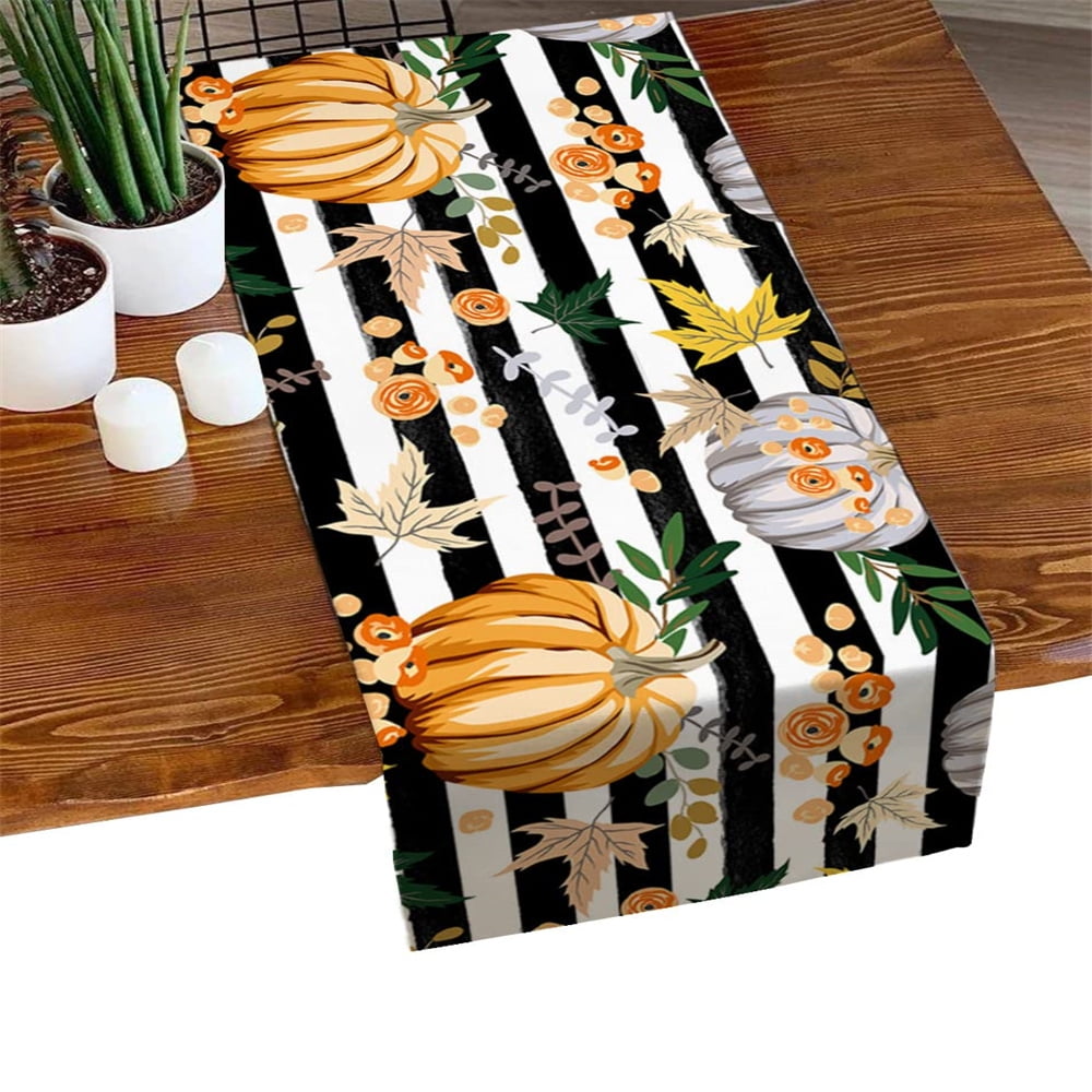Thanksgiving Sunflower pumpkin table flag wreath plant leaf table ...