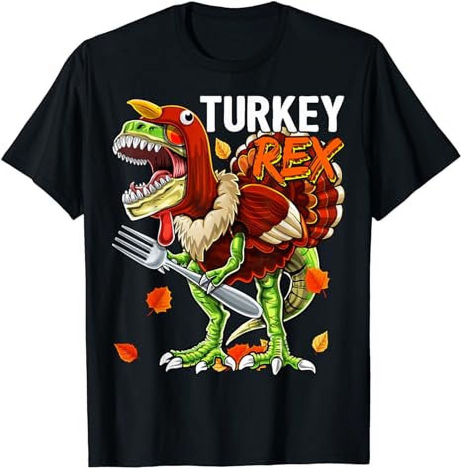 Thanksgiving T Rex Dinosaur Turkey Costume Kids Gift Boys T-Shirt ...