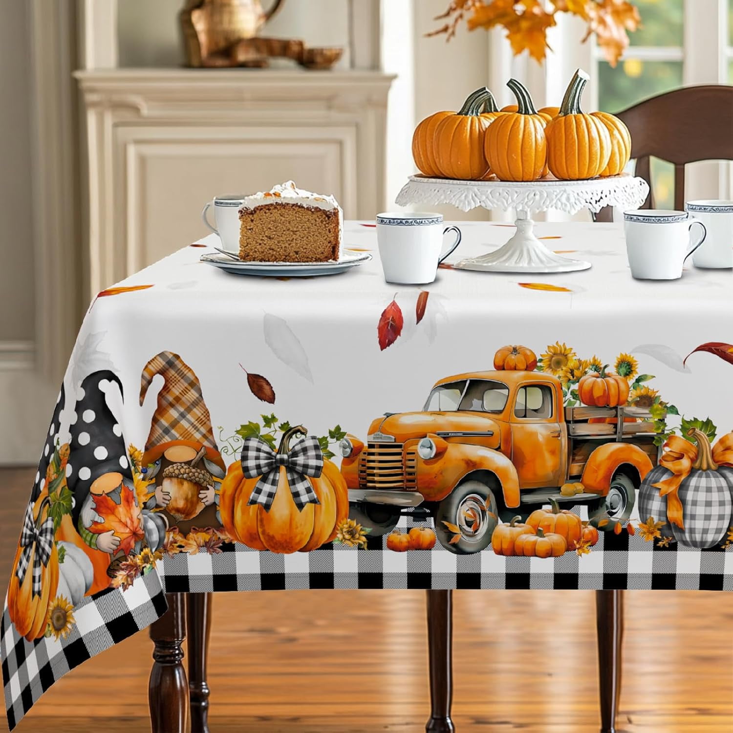 Thanksgiving Tablecloth Fall Tablecloth Square 60x60 Inch, Autumn ...