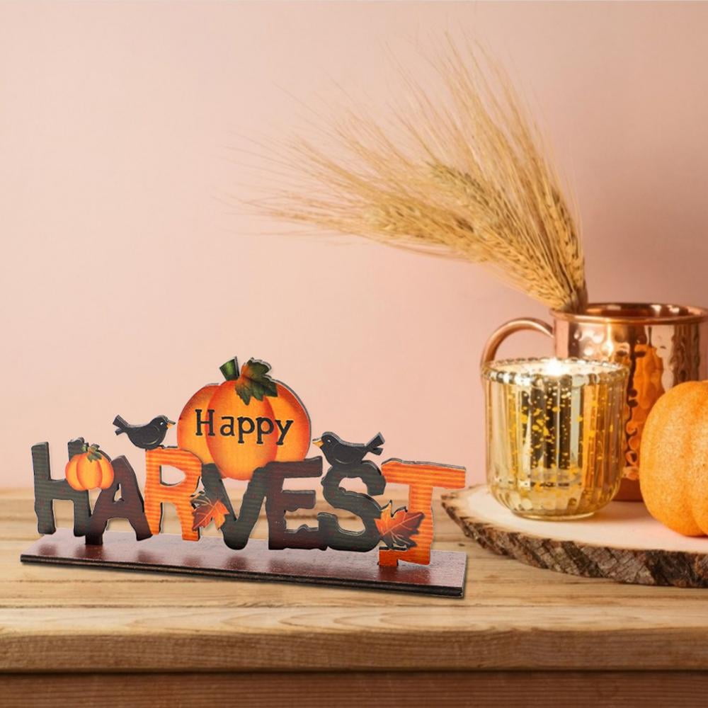 Thanksgiving Themed Table Centerpiece Signs, Wood Pumpkin Table Decor ...