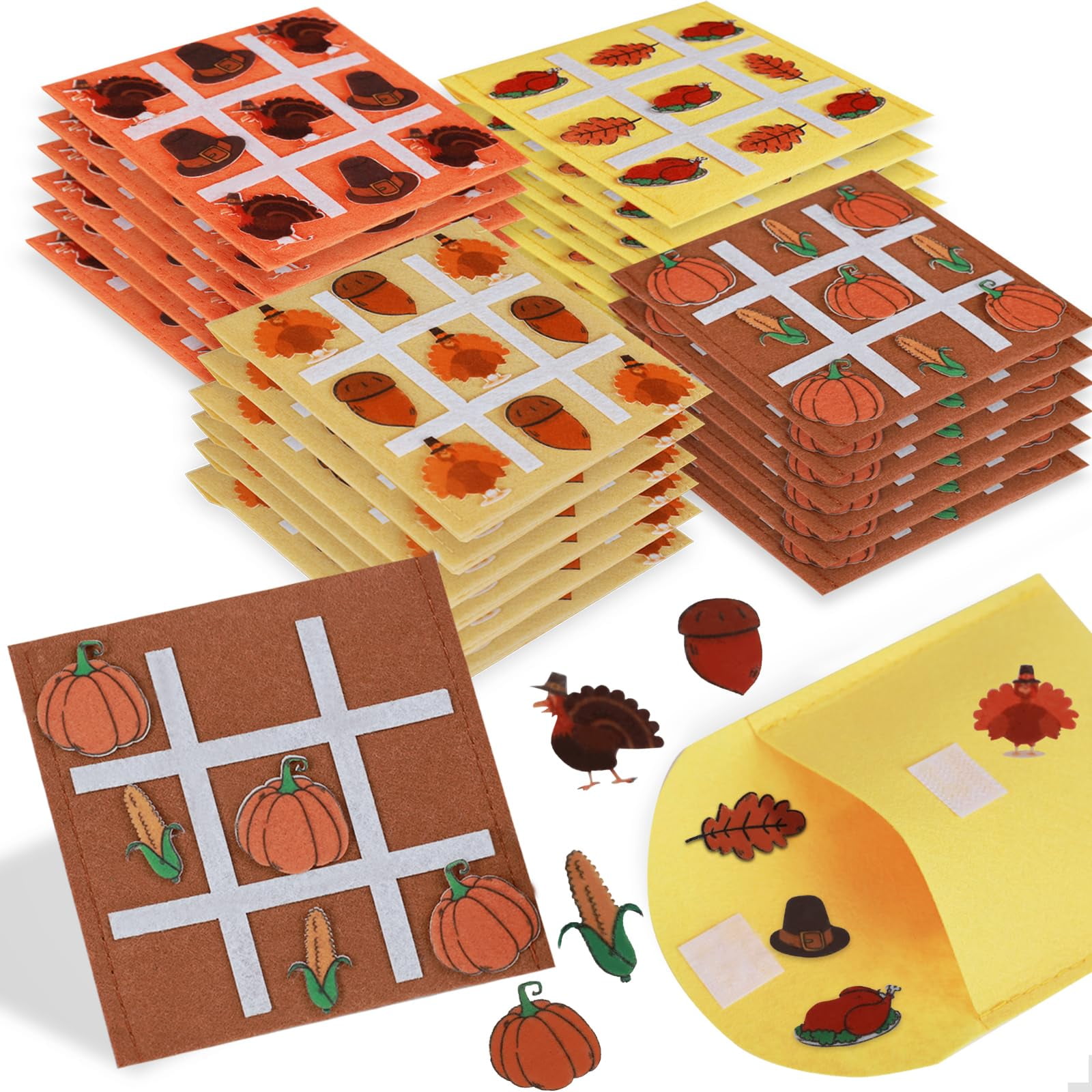 Thanksgiving Tic Tac Toe Board Game, 24 Pack Maple Tic Tac Toe Games ...