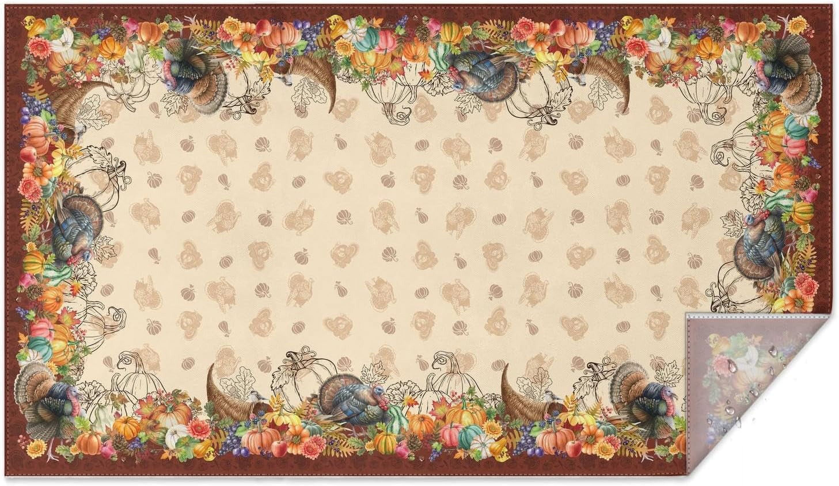 Thanksgiving Turkey Harvest Tablecloth, Thanksgiving Table Cloths ...