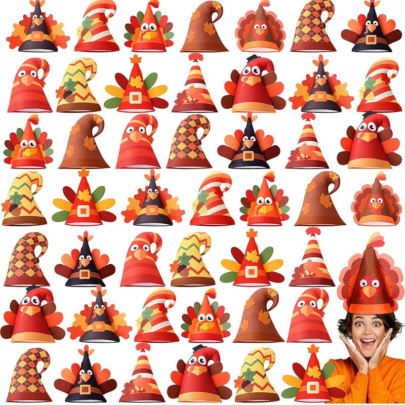 Thanksgiving Turkey Hat Bulk Felt Turkey Cap for Adult Men Women ...