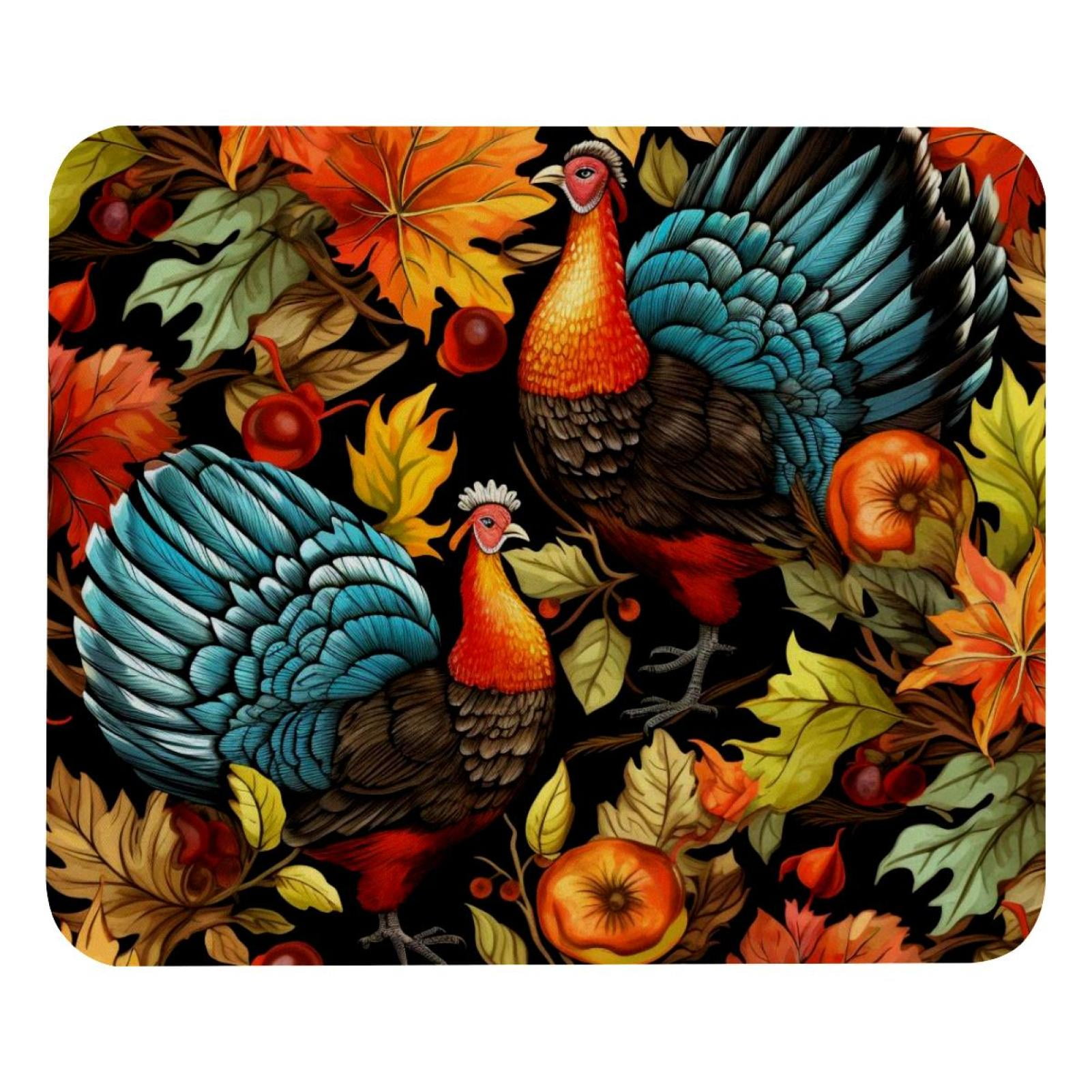 Thanksgiving Turkey Leaves Mouse Pad, Smooth Mouse Mat, Computer Mouse ...