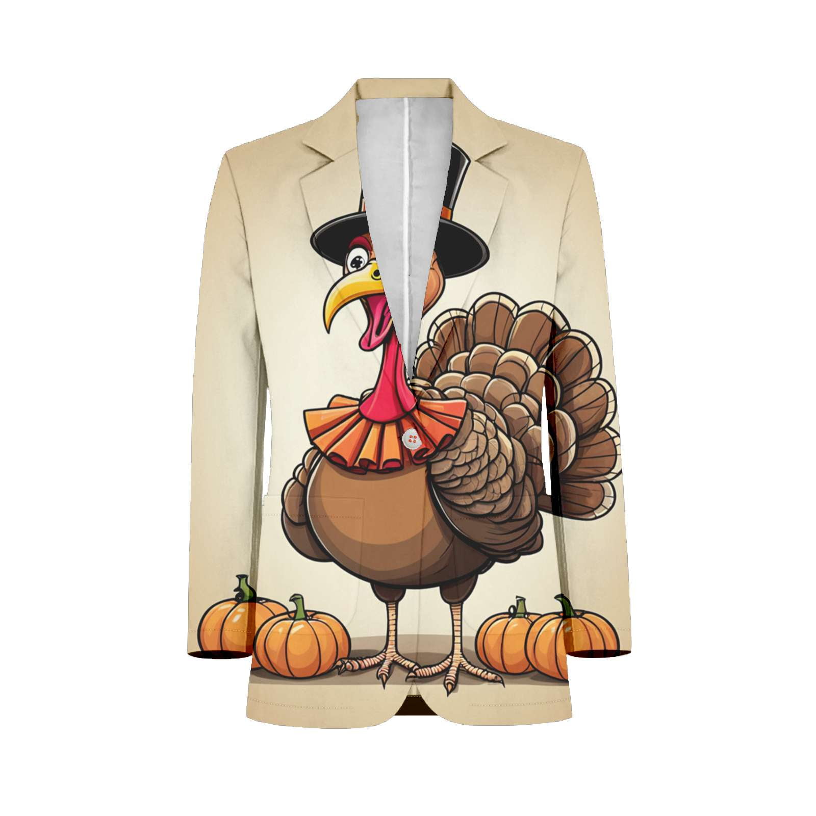 Thanksgiving Turkey Pilgrim Mens Suits Shawl Collar Slim Fit Suit Mens ...