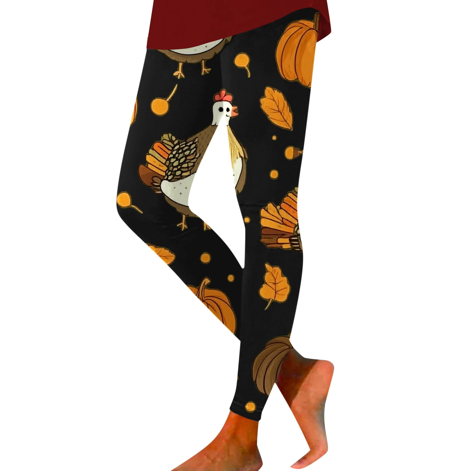 Thanksgiving Turkey Print Women's Leggings Comfortable Stretchy Soft ...