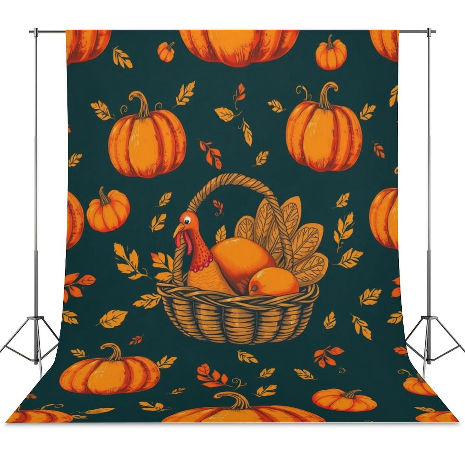 Thanksgiving Turkey Pumpkins Backdrop Baby Shower Newborn Portrait Girl ...