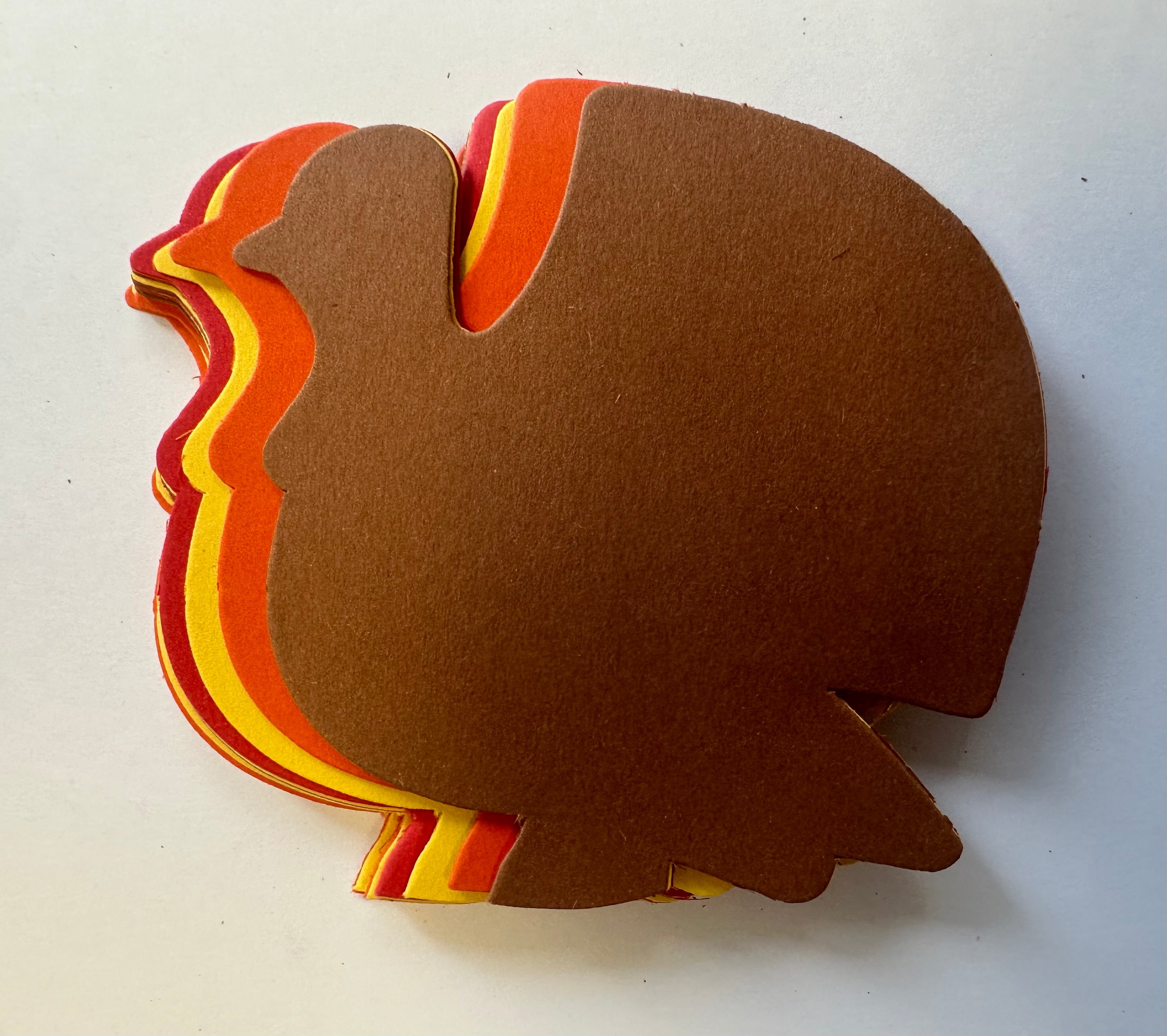 Thanksgiving Turkey Small Assorted Color Cut-Outs - 3in - Walmart.com