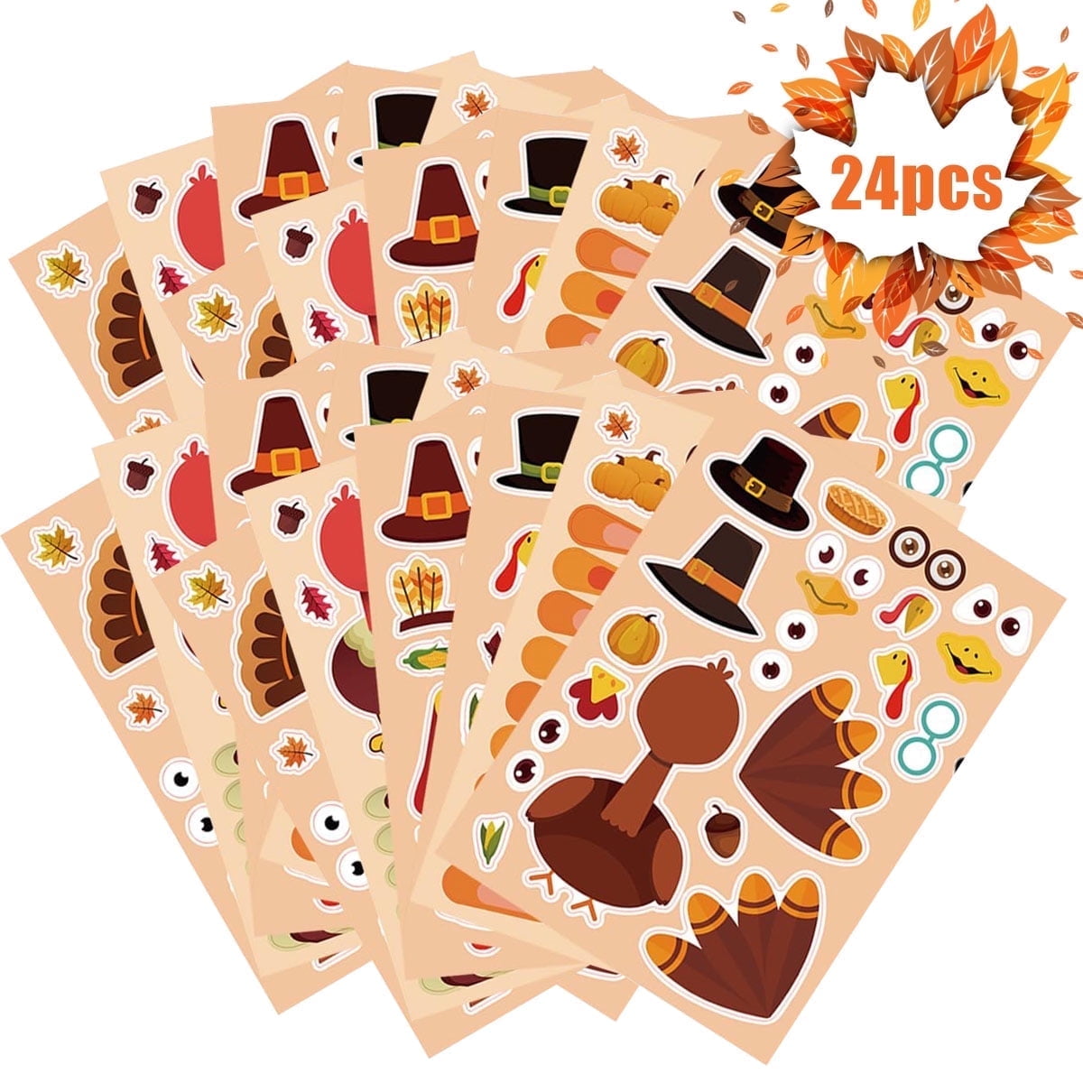 Thanksgiving Turkey Stickers Turkey Decals Make a Turkey Face Stickers ...