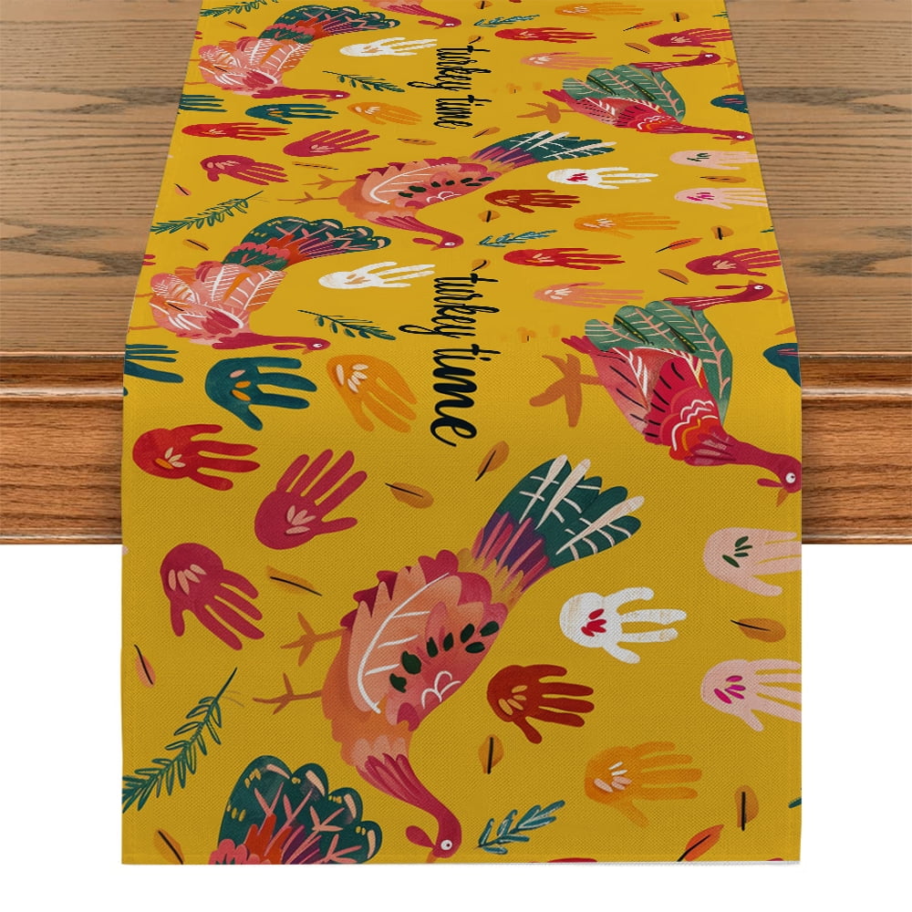 Thanksgiving Turkey Table Runner Kitchen Table r Farmhouse Dining Table ...