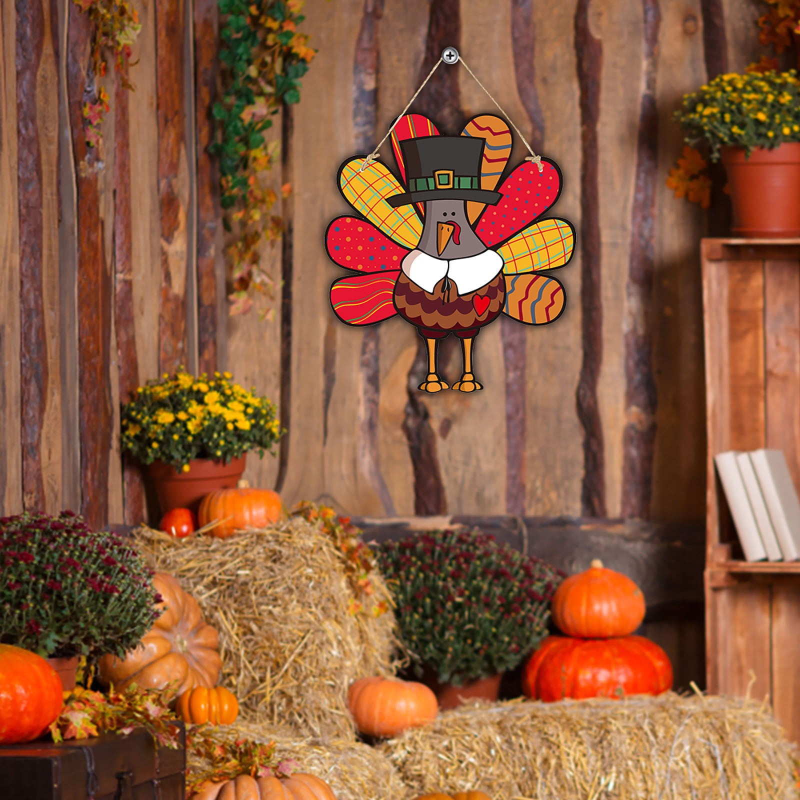 Thanksgiving Turkey Welcome Sign Paper Thanksgiving Turkey Door Light ...