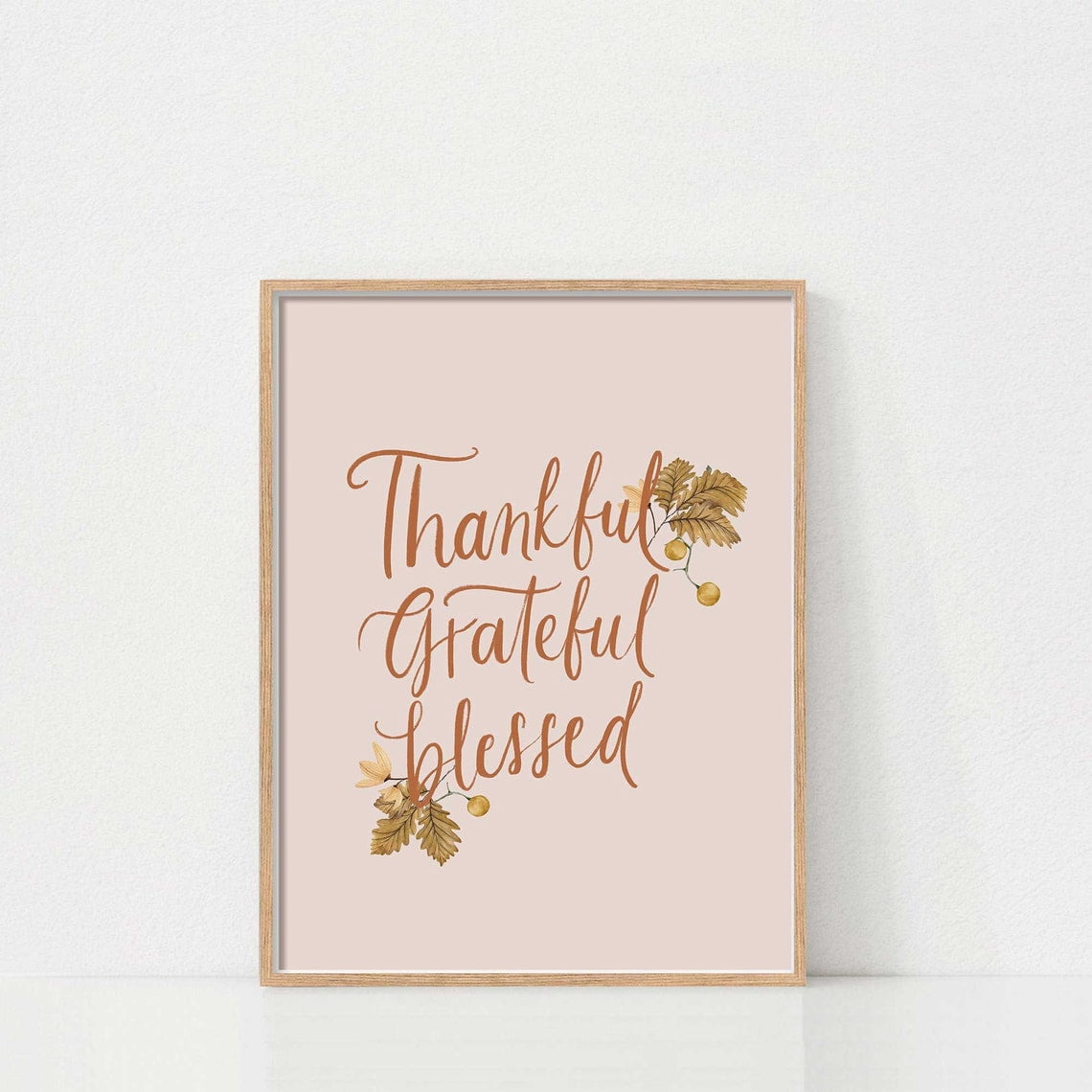 Thanksgiving Wall Art Quote Poster Fall Give Thanks Thankful Grateful ...