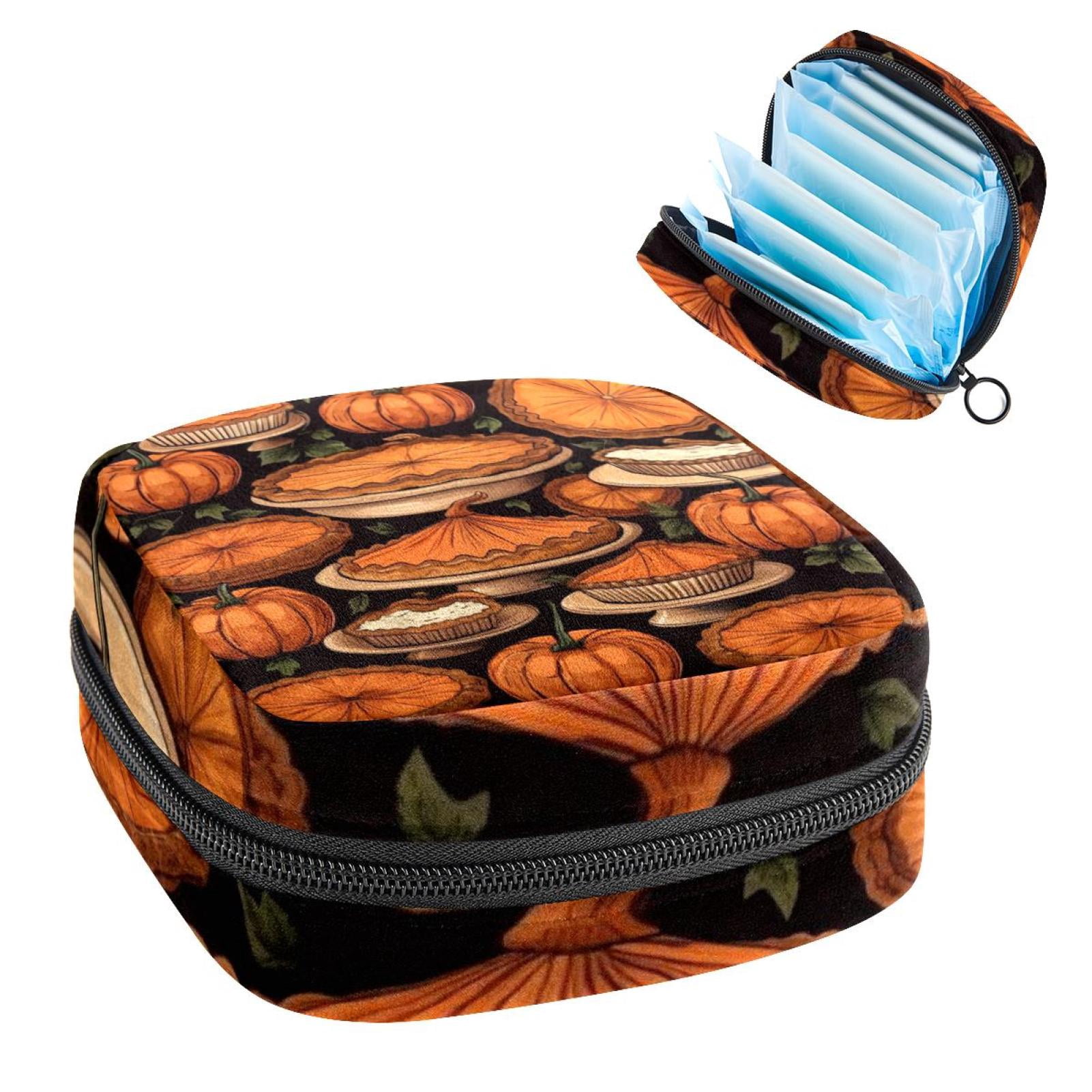 Thanksgiving Women's Period Storage Bag with Velvet Fabric, Sponge ...