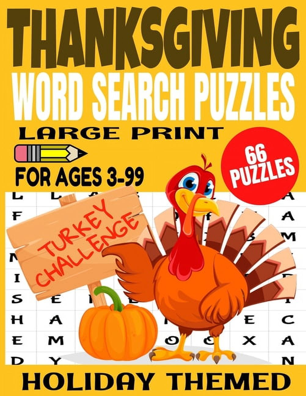 Thanksgiving Word Search Puzzles: Large Print Word Find for Ages 3-99 ...